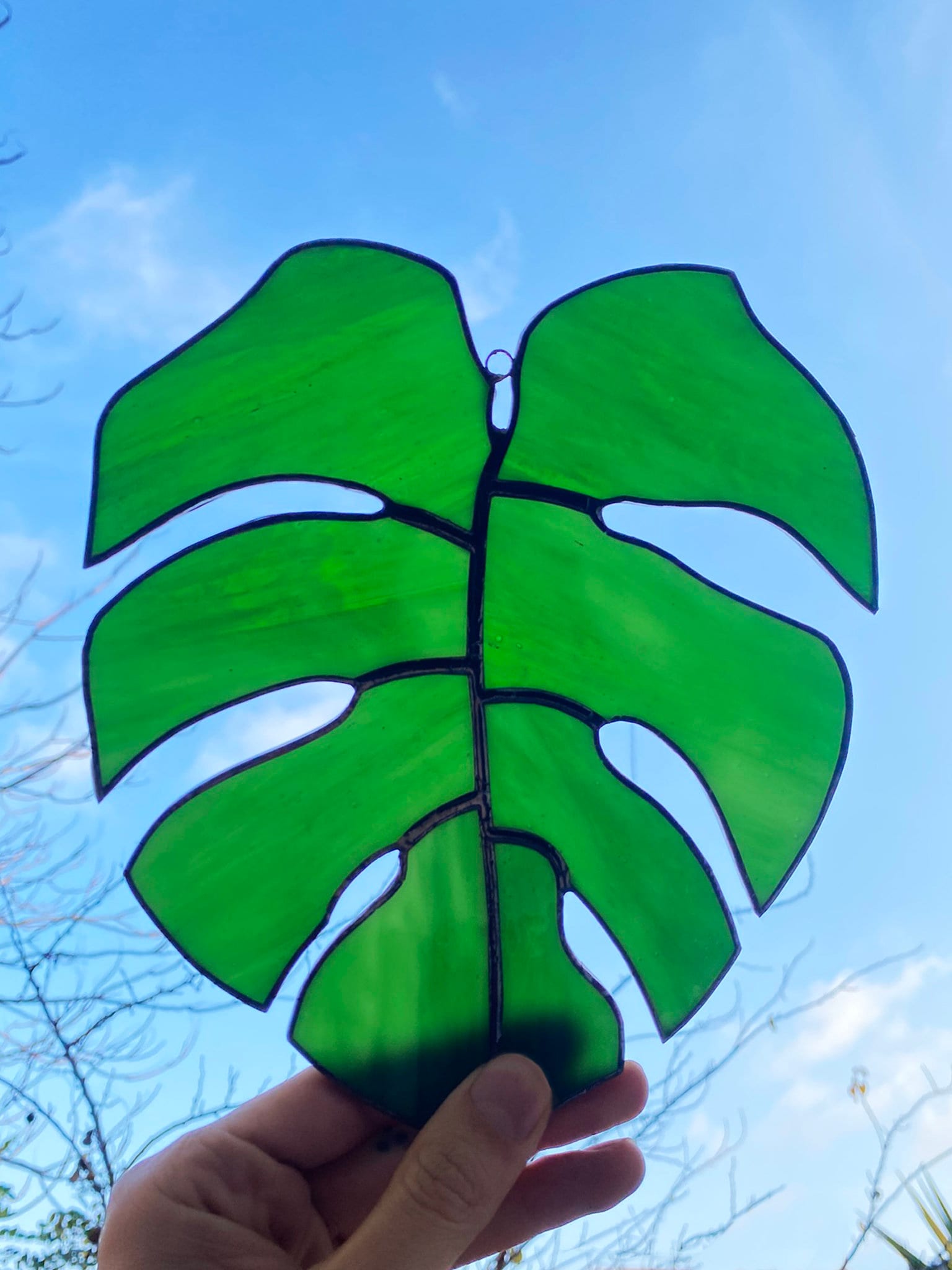 Monstera Stained Glass Suncatcher, Handmade Plant Decor - Etsy