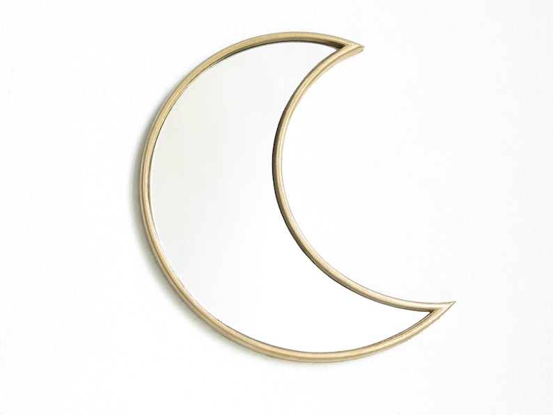 Gold Crescent Moon Mirror, Moon Shape Home Decor, Children’s Bedroom ...