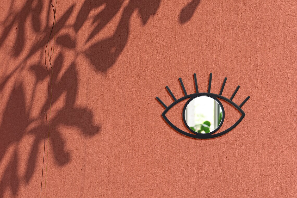 Evil Eye Mirror Boho Decor Bohemian Wall Art Eye Shaped | Etsy