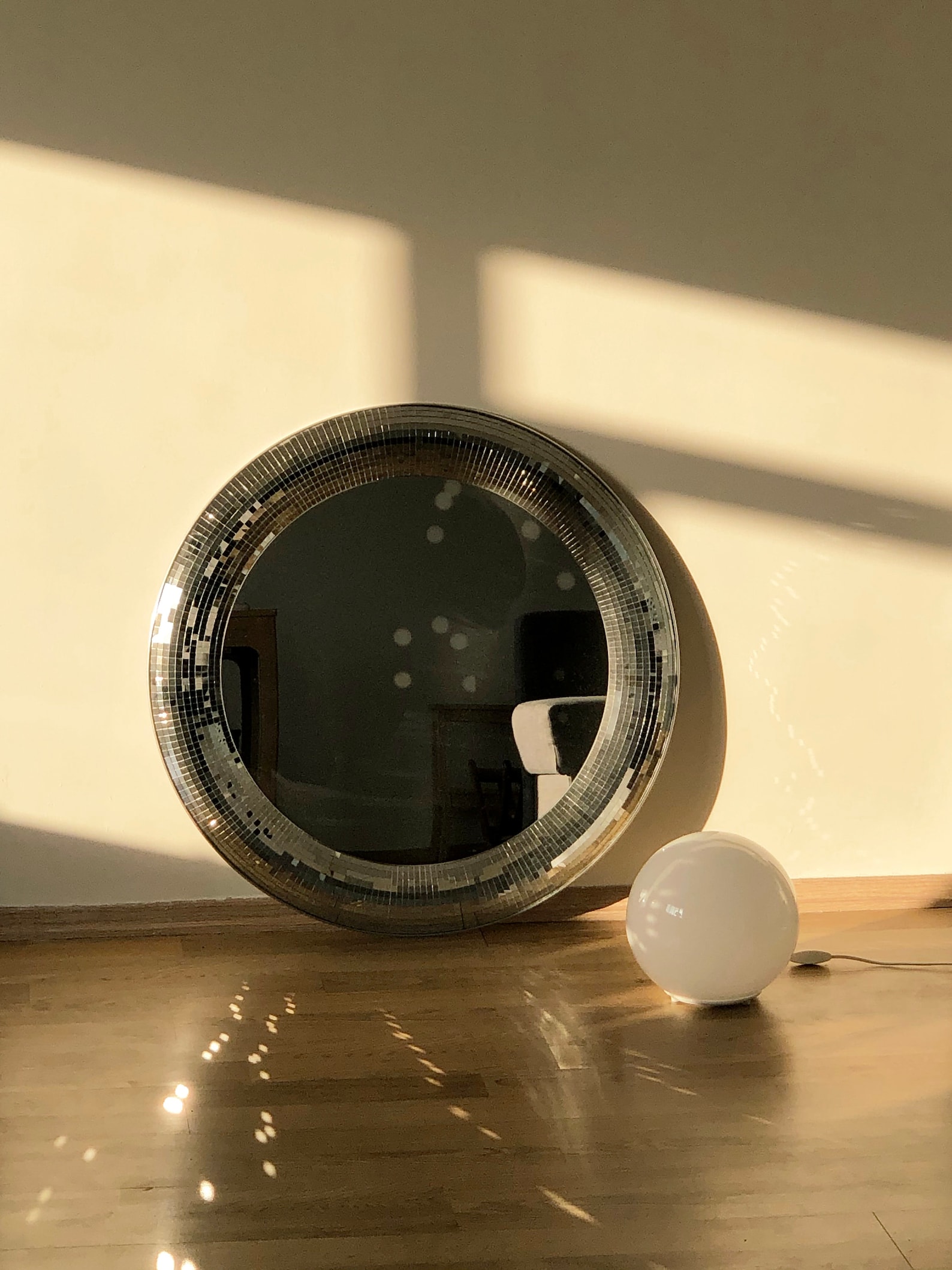 Large Round Mosaic Mirror Disco Ball Mirror Wall Mounted - Etsy