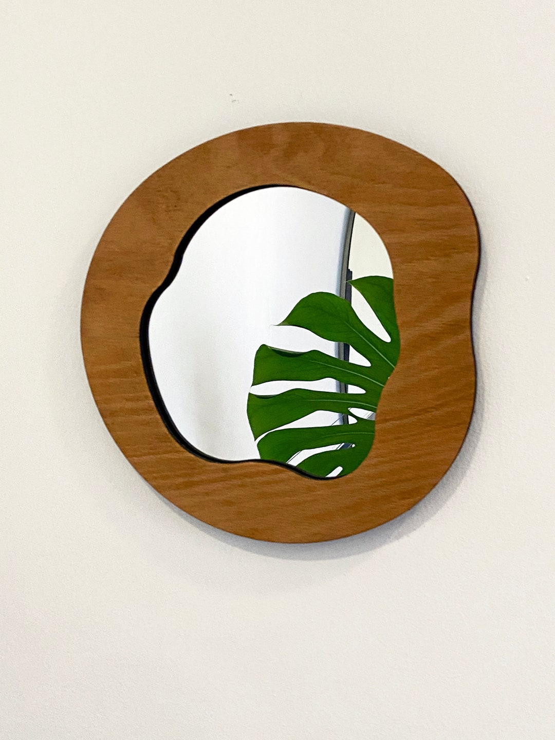 Wooden Irregular Mirror Organic Shape Mirror Asymmetrical - Etsy Australia