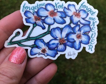 Forget-me-not Vinyl Sticker - Etsy