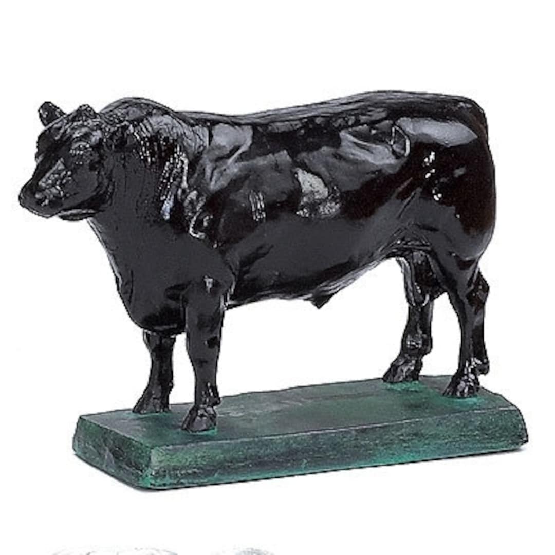 Angus Bull With Optional Wood Base and Custom Engraving, Custom ...