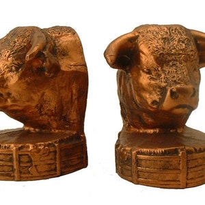 Custom Bull Bookends, Bull Book Ends, Home Decor, Bull Office Decor ...