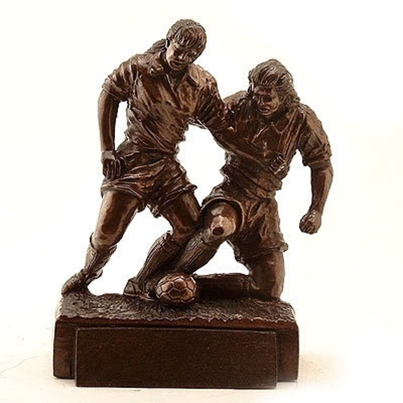 Double Figure Male Soccer W Optional Base + Personalized Custom ...
