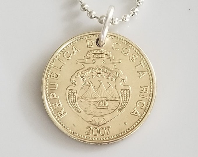 Costa Rica Coin Necklace | Costa Rica Jewelry | Unique Gift | Travel ...