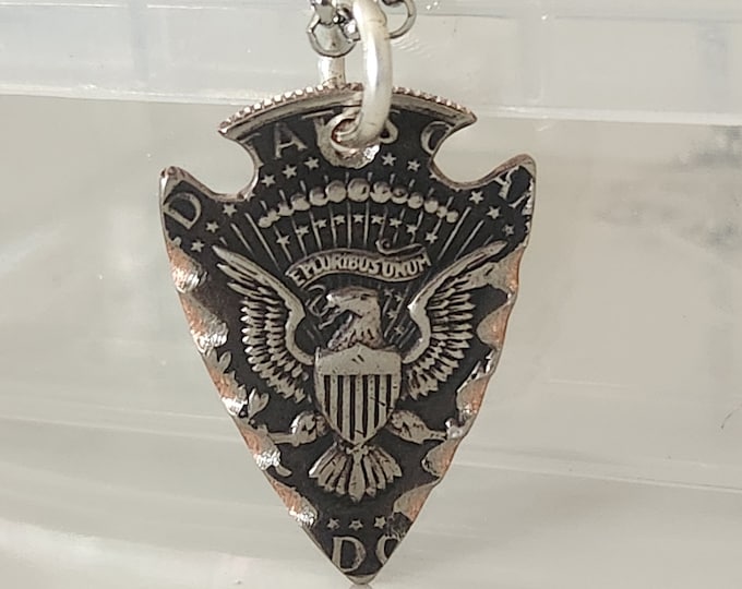 Arrowhead Half Dollar Coin Necklace | Hand Cut Coin Arrowhead Necklace ...