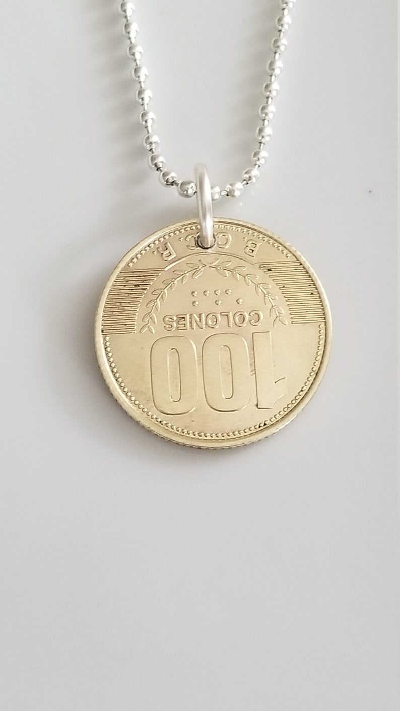 Costa Rica Coin Necklace Costa Rica Jewelry Unique Gift - Etsy