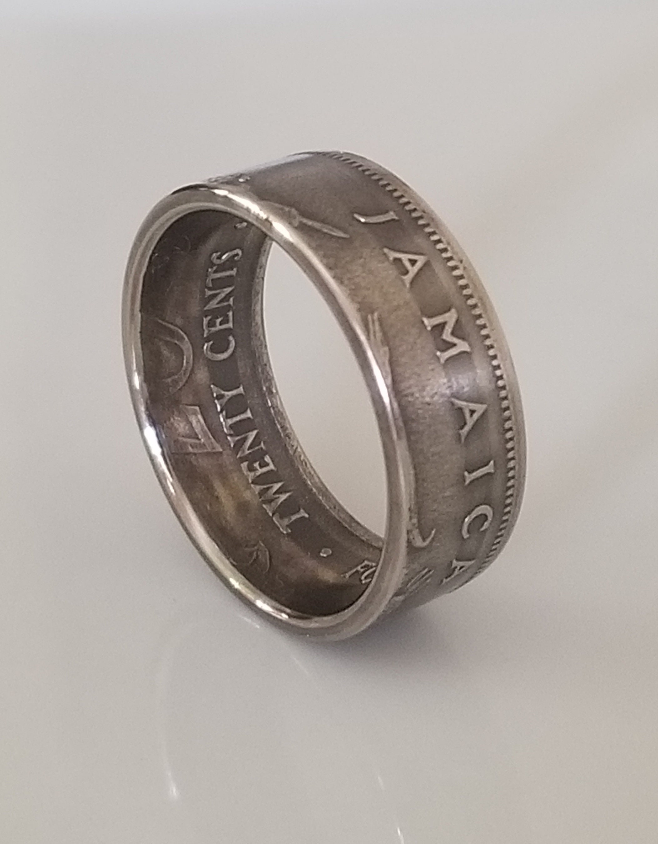 Jamaican Coin Ring | Jamaica 25 Cent Coin Ring | Handmade Ring | Unique ...