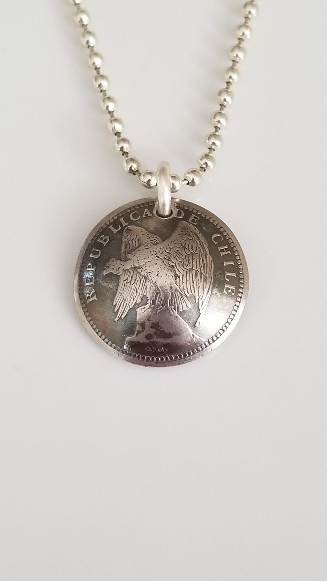 Chile Coin Necklace | Coin Jewelry | Chile Jewelry - Etsy Israel