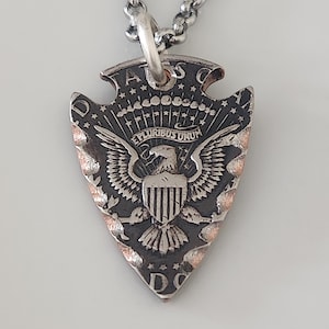 Arrowhead Half Dollar Coin Necklace | Hand Cut Coin Arrowhead Necklace ...