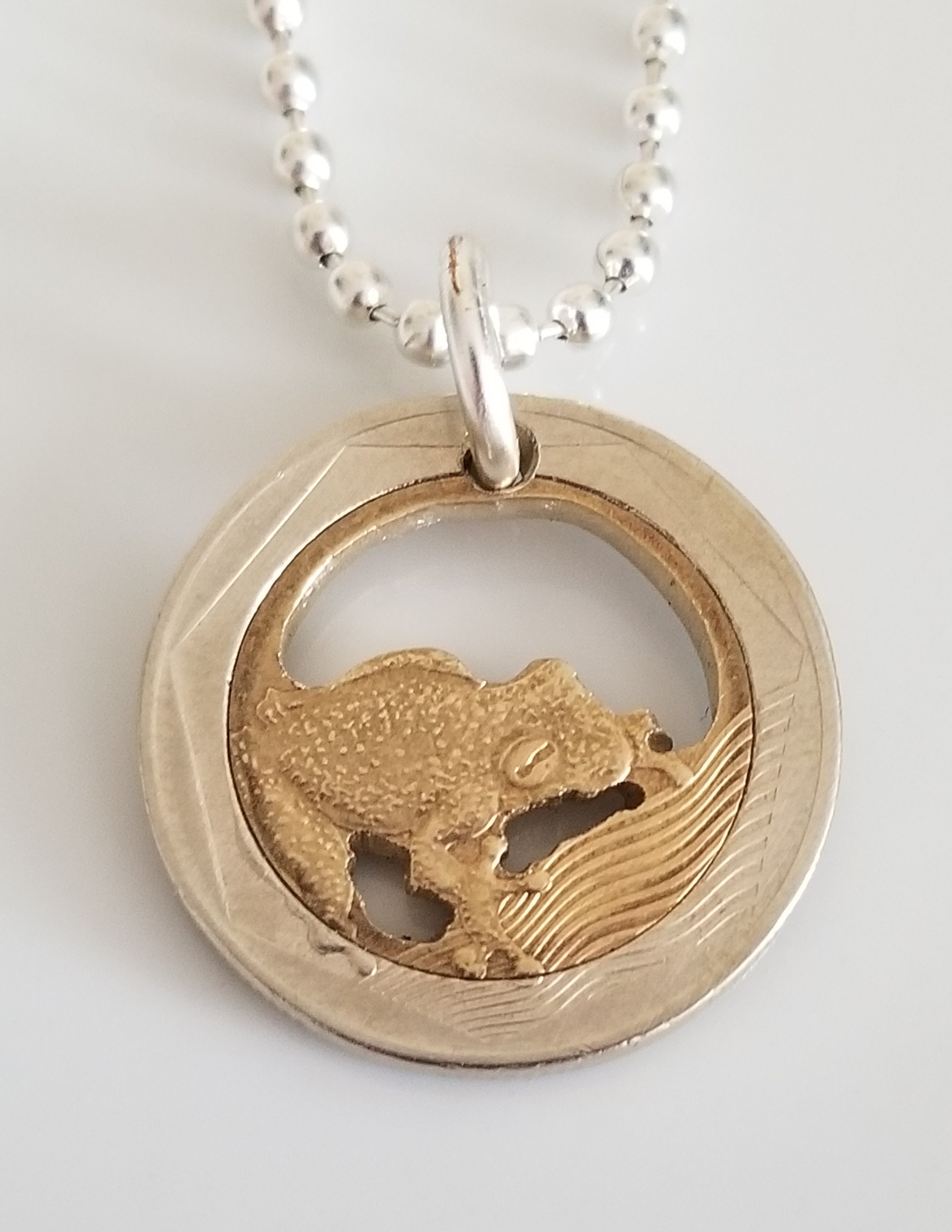 Colombian Coin Necklace | Frog Coin Necklace | Hand Cut | Colombia ...