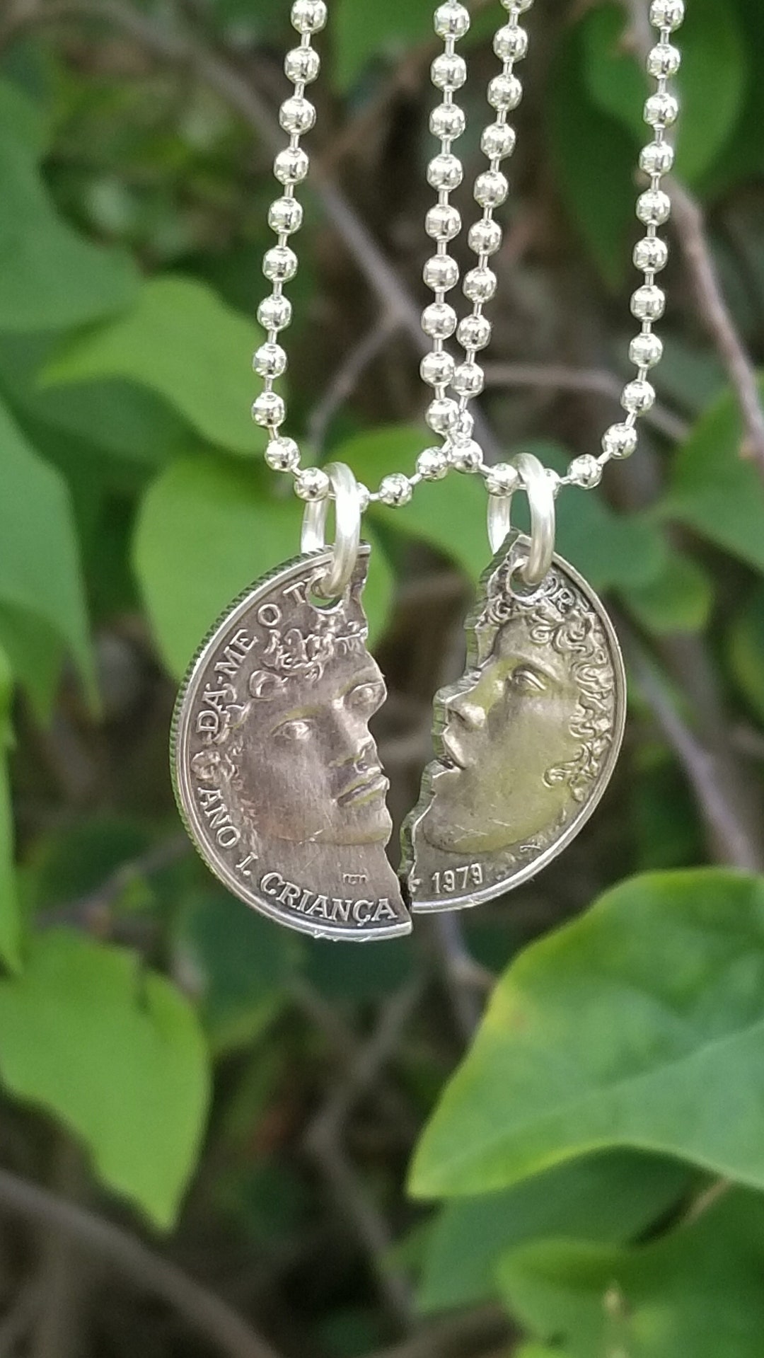 Portugal Cut Coin Necklace | Portugal Lovers Necklace | Hand Made Cut ...