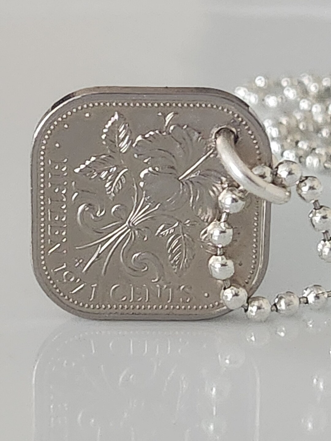 Caribbean Square Flower Bahamas Coin Necklace | Foreign Coin Jewelry ...
