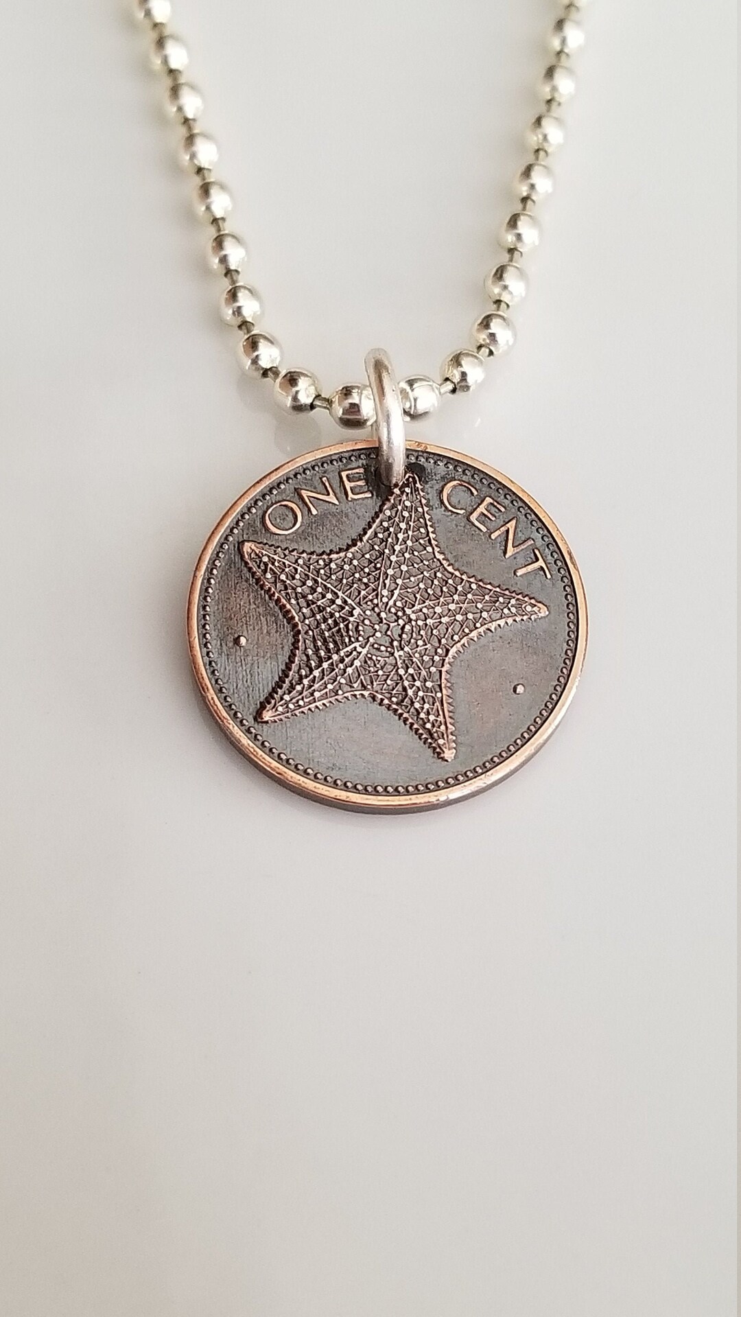 Bahamas Starfish One Cent Genuine Coin Necklace Unique - Etsy