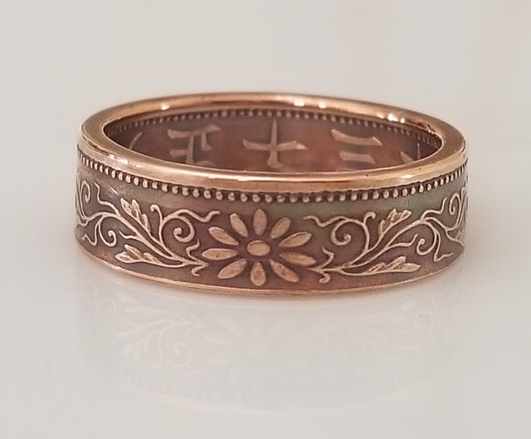 Japanese 1 Sen Coin Ring Japanese Ring Coin Jewelry Handmade Ring ...