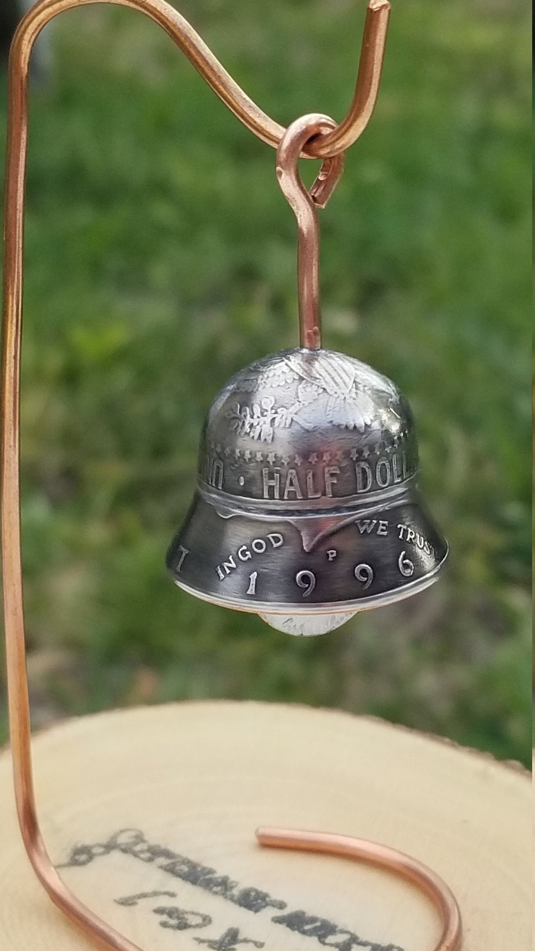 1996 JFK Coin Guardian Bell | Clad JFK Half Dollar Coin Bell | Guardian ...