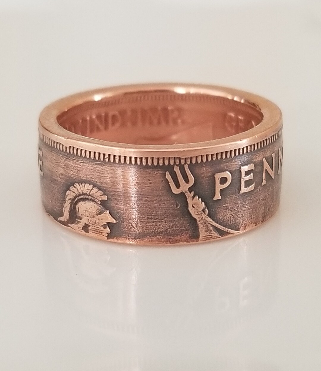 Britain Large Penny Coin Ring England British Ring Handmade Ring Unique ...