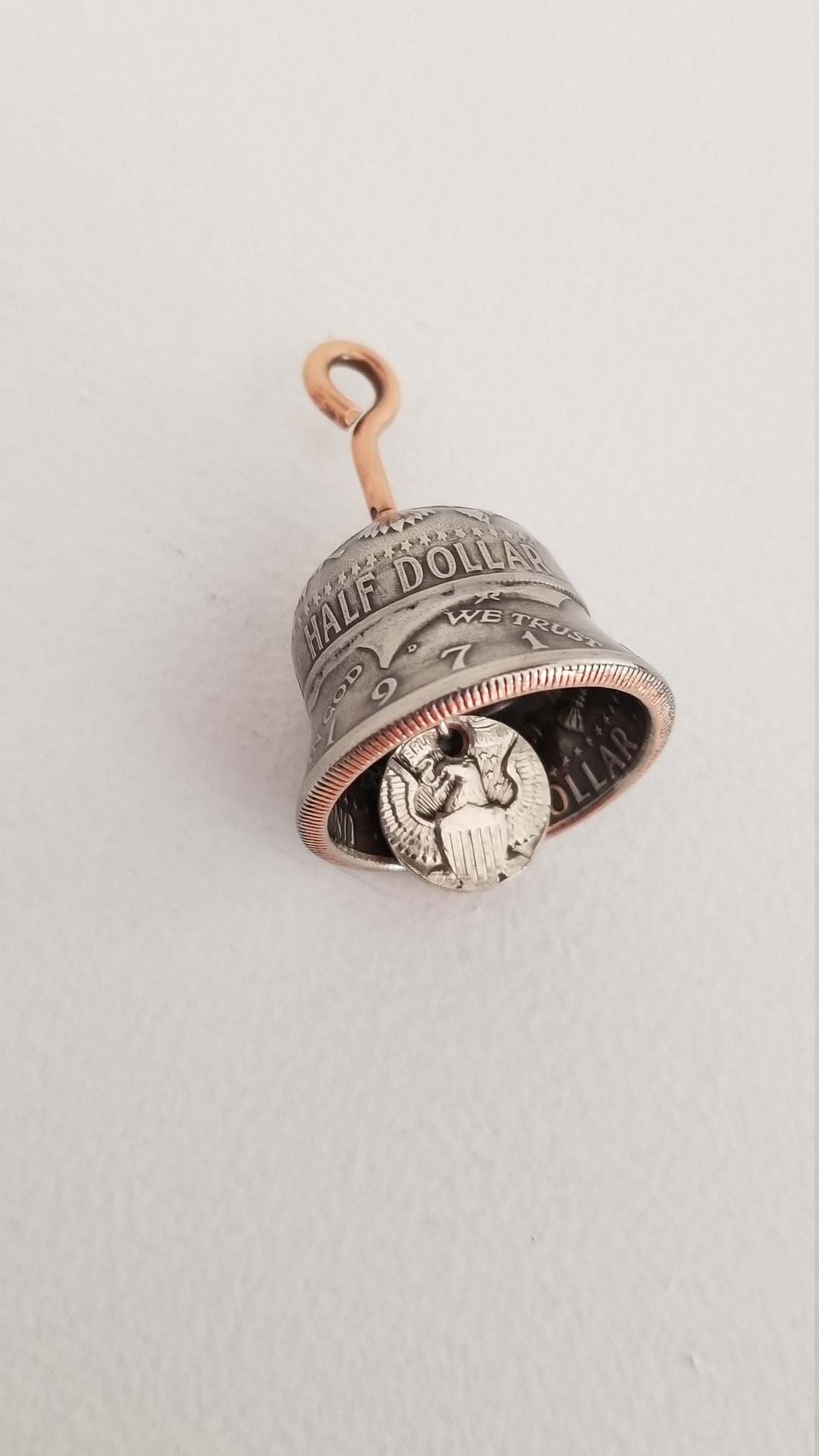 1971 JFK Coin Guardian Bell Clad JFK Half Dollar Coin Bell | Etsy