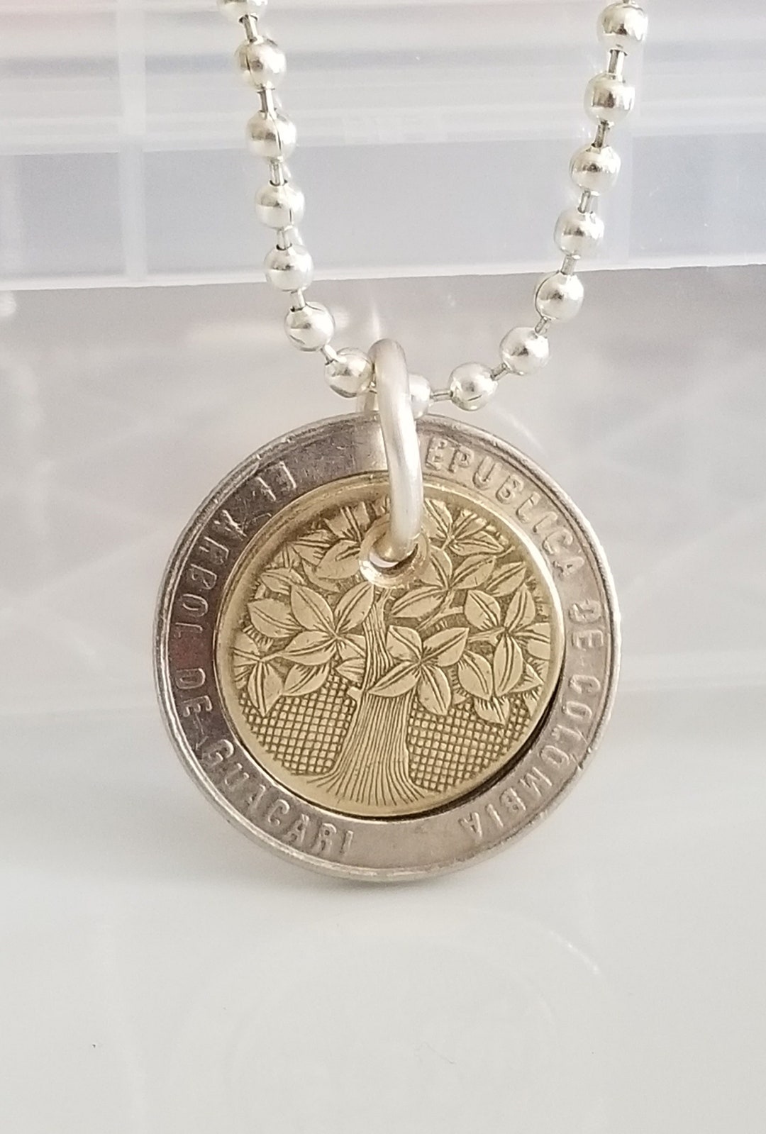 Colombian Coin Necklace | Guacari Tree Coin Necklace | Hand Cut ...
