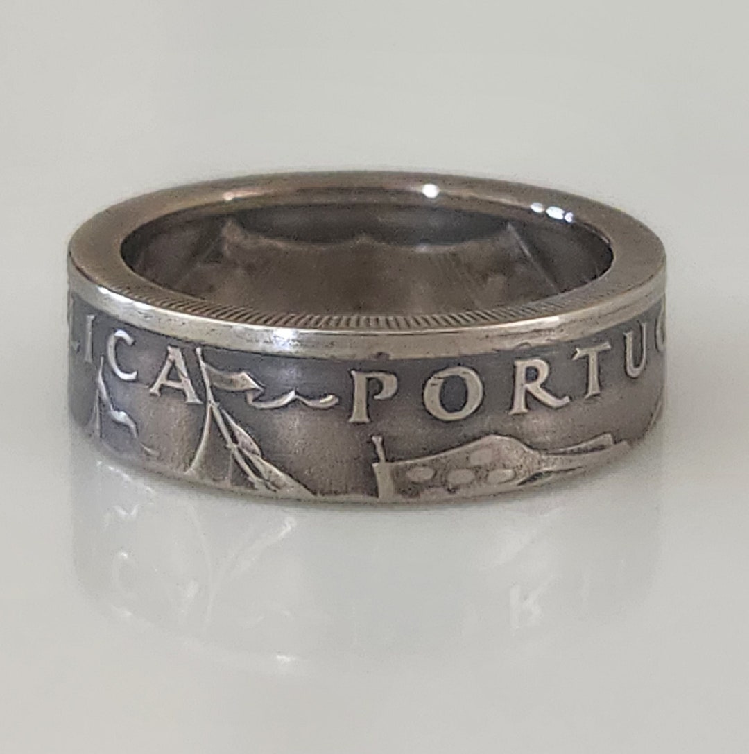 Portugal Coin Ring | Portugal 5 Escudo Ring | Slight Antique ...