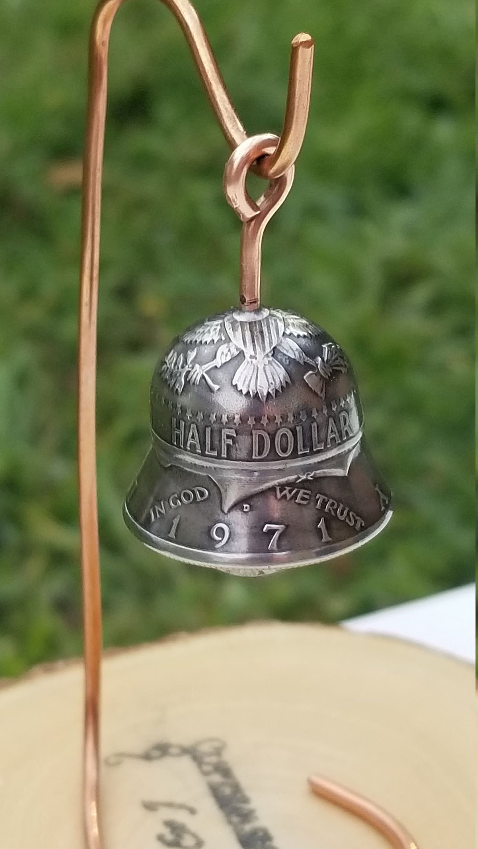 1971 JFK Coin Guardian Bell Clad JFK Half Dollar Coin Bell | Etsy