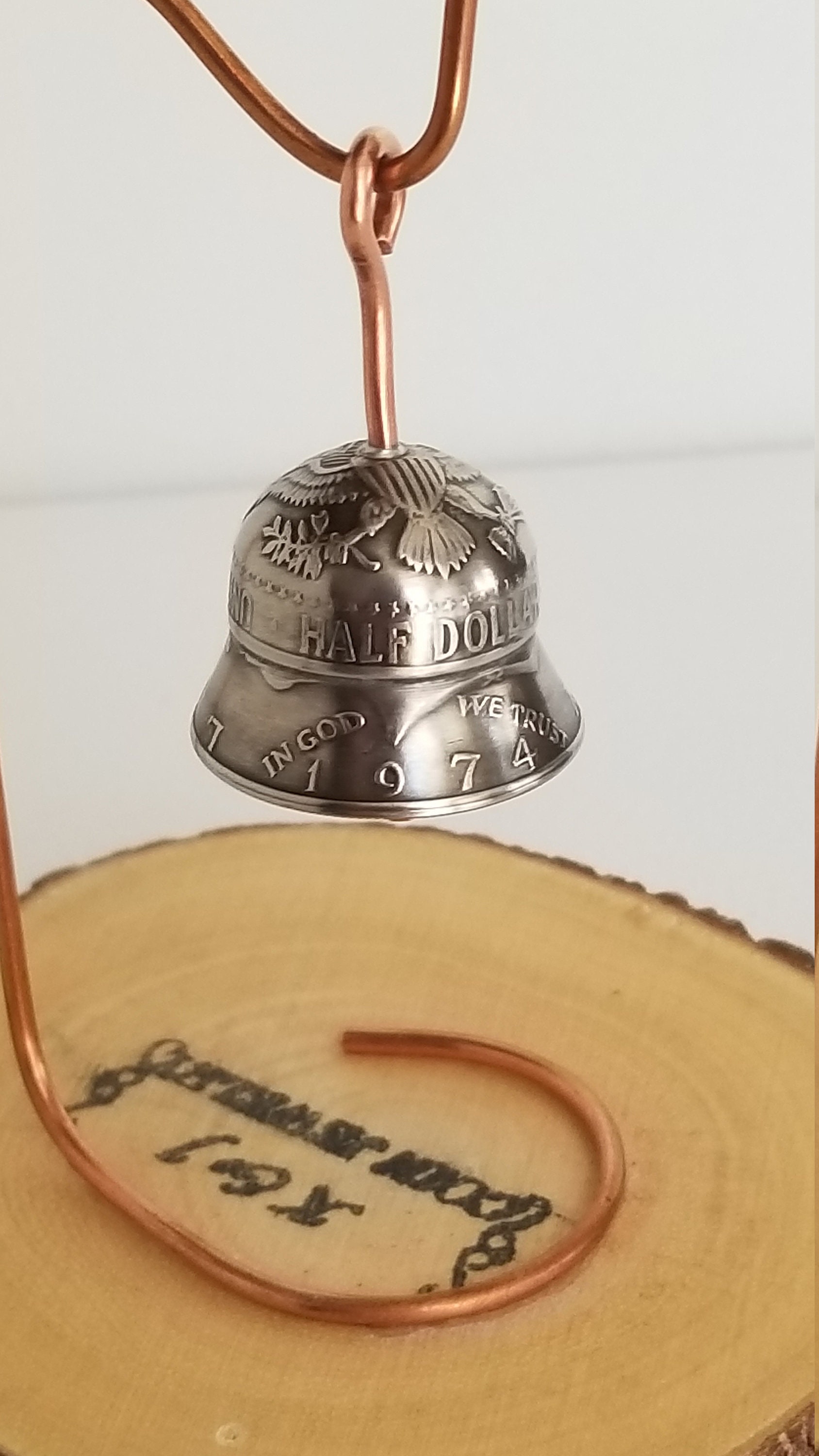 1974 JFK Coin Guardian Bell Clad JFK Half Dollar Coin Bell - Etsy