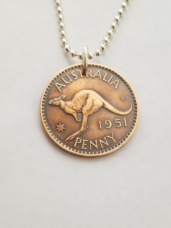 Australie Penny Collier de pièces kangourou de bijoux en | Etsy France