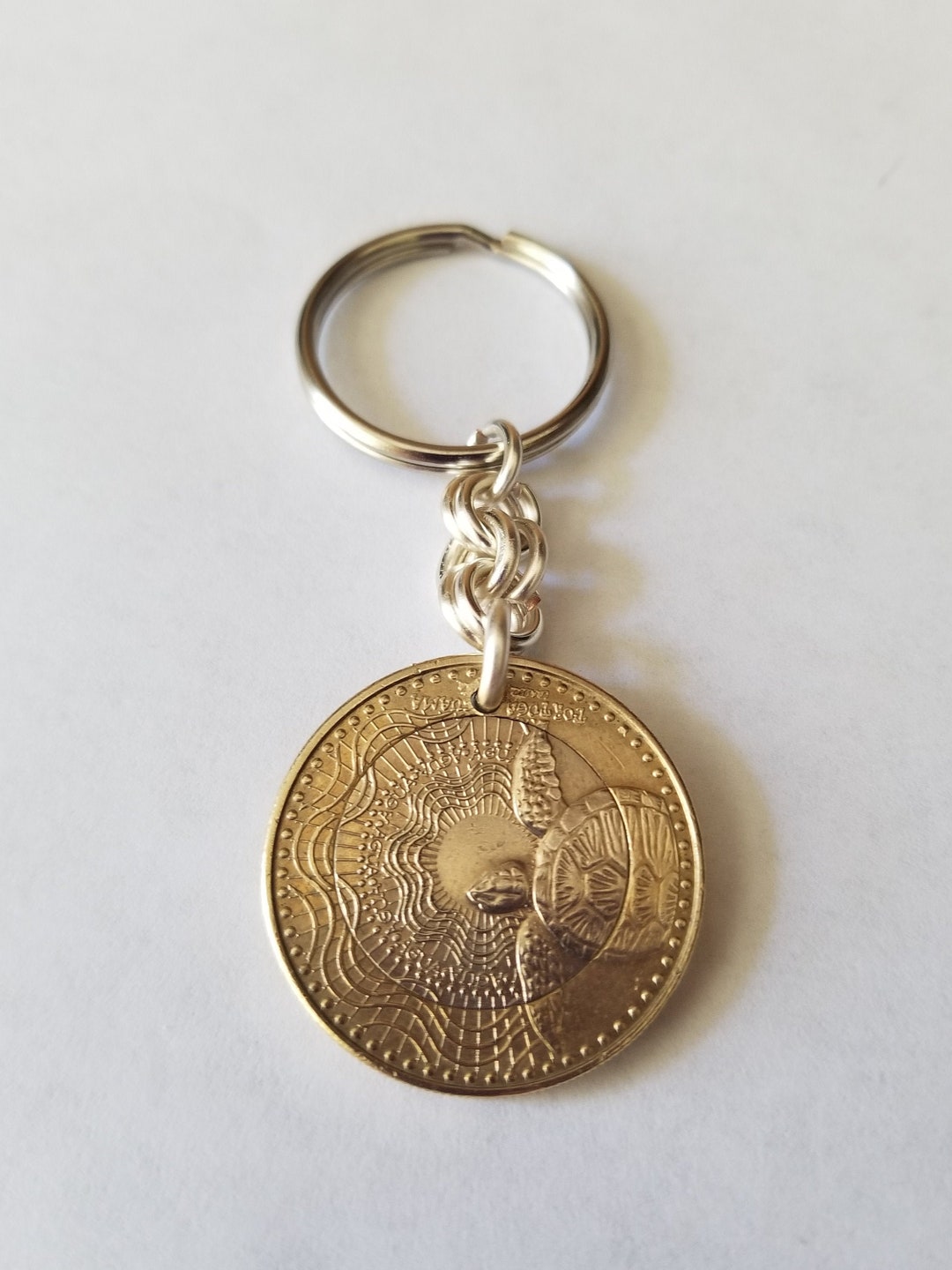 Colombian 1000 Pesos Coin Keychain | Loggerhead Turtle - Etsy UK