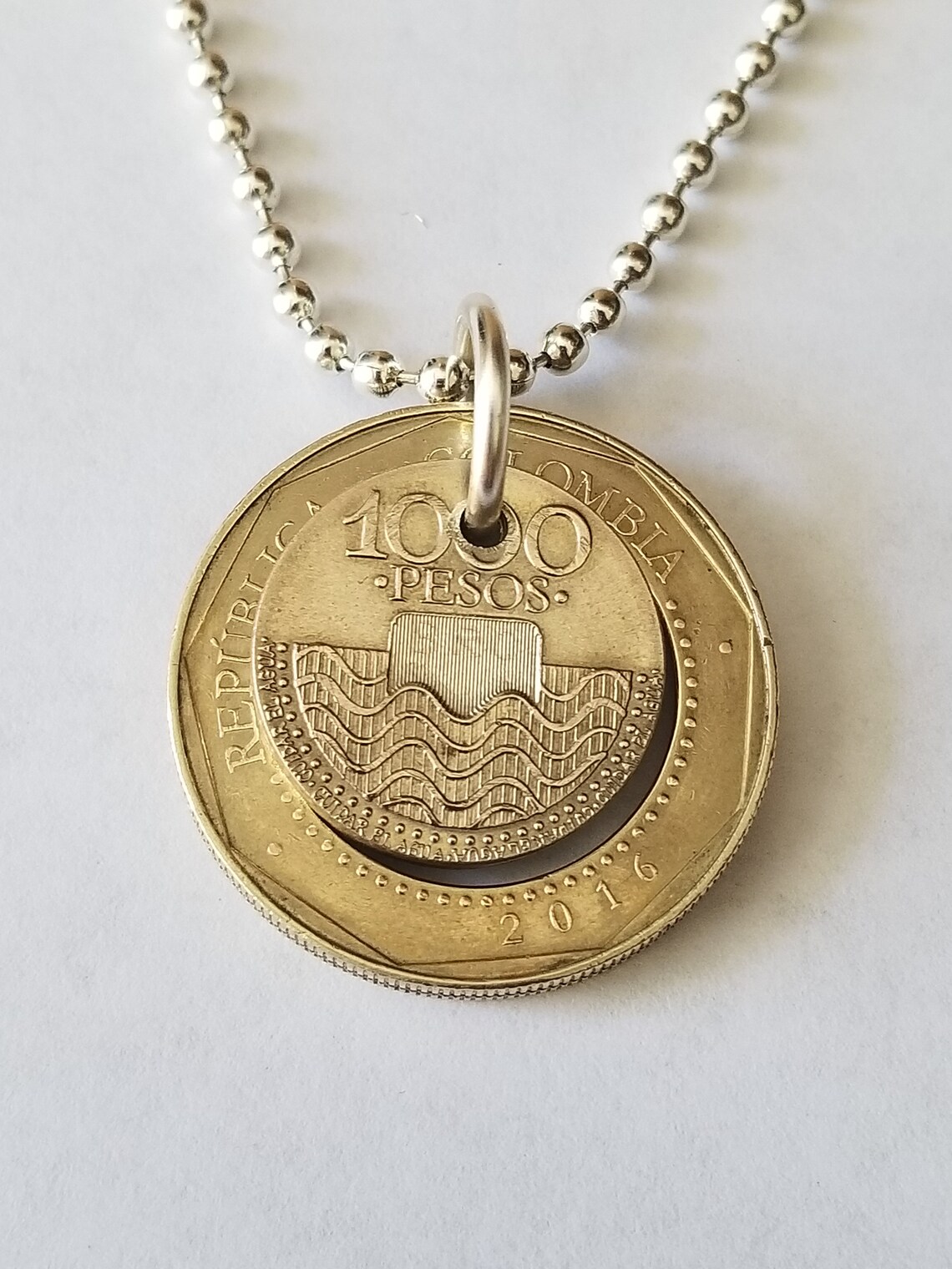 Colombian 1000 Pesos Coin necklace Coin Accessories Unique | Etsy