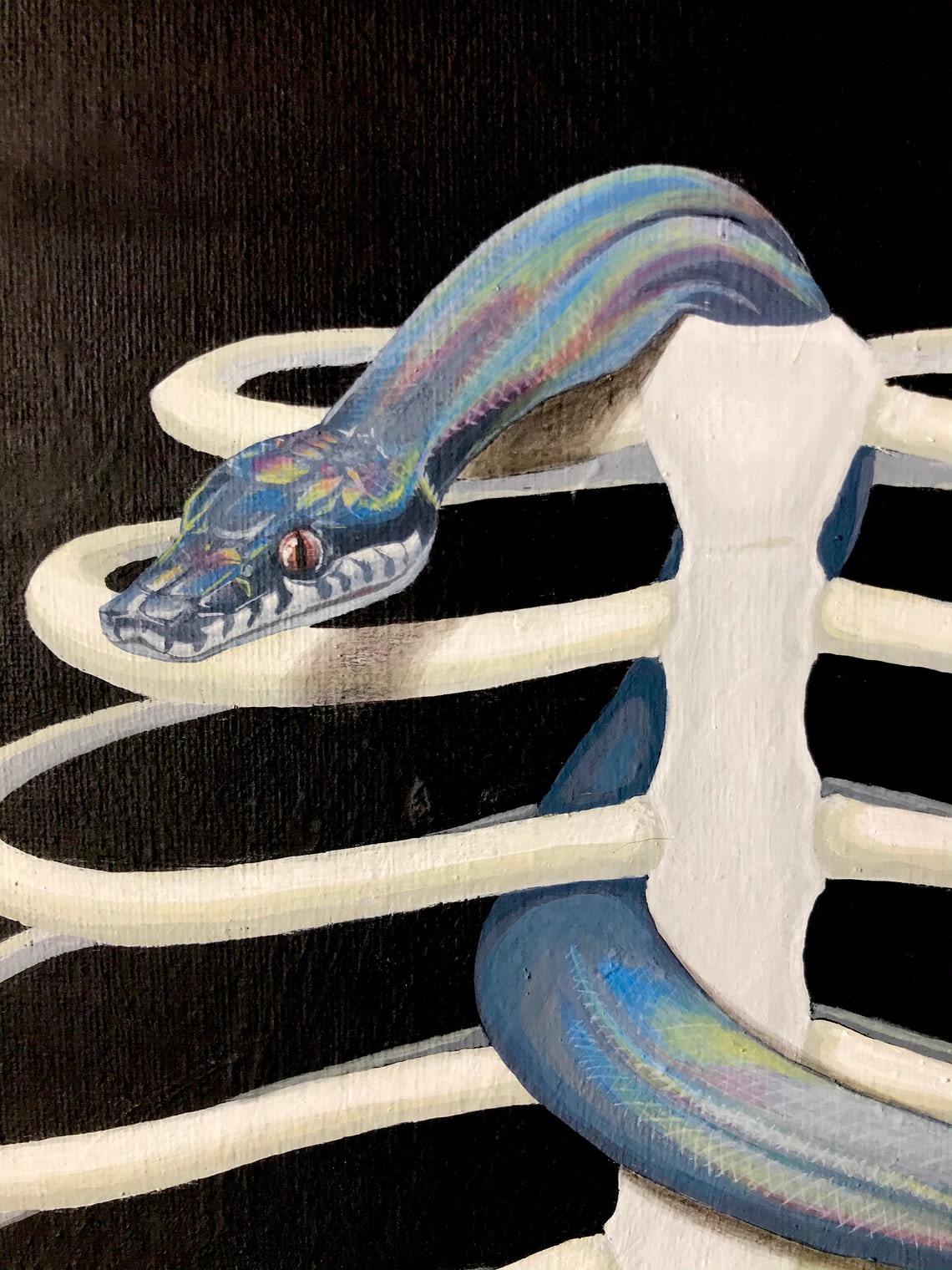 Snake X Ribs ~ Original Acrylic Painting - Etsy