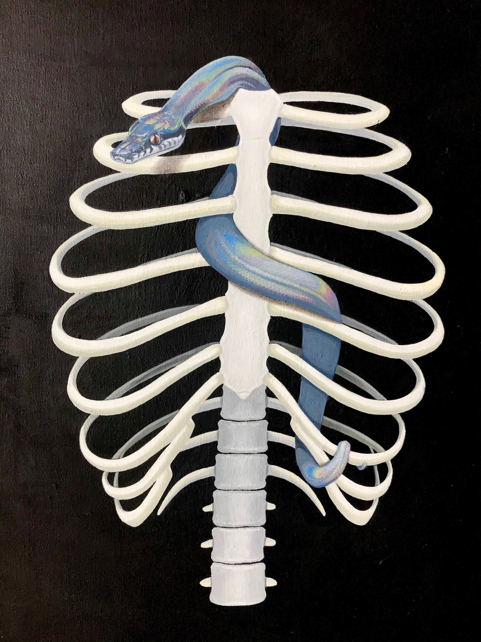 Snake X Ribs ~ Original Acrylic Painting - Etsy