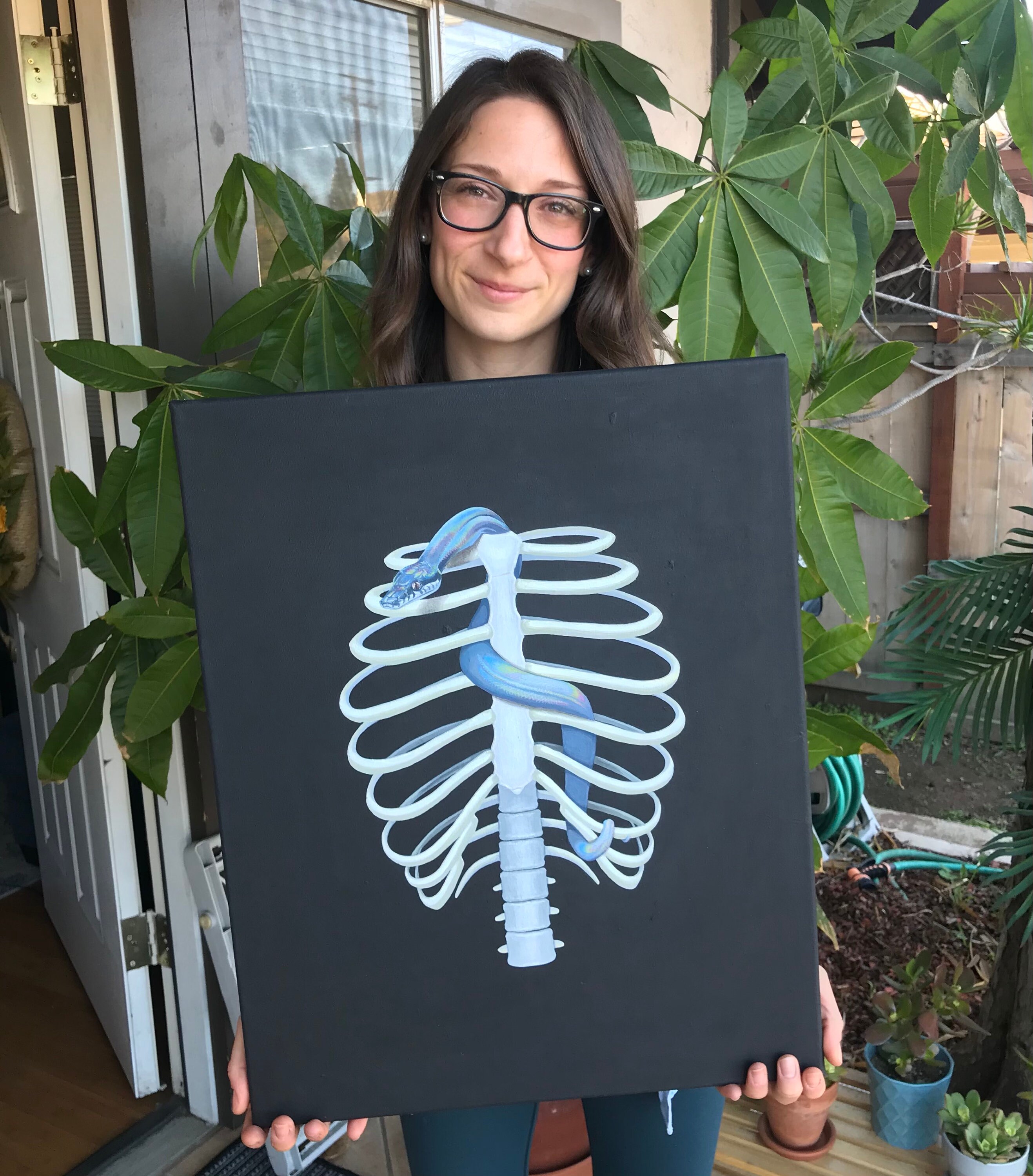 Snake X Ribs ~ Original Acrylic Painting - Etsy