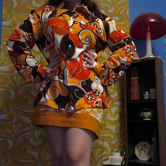 70s long sleeve top - Gem