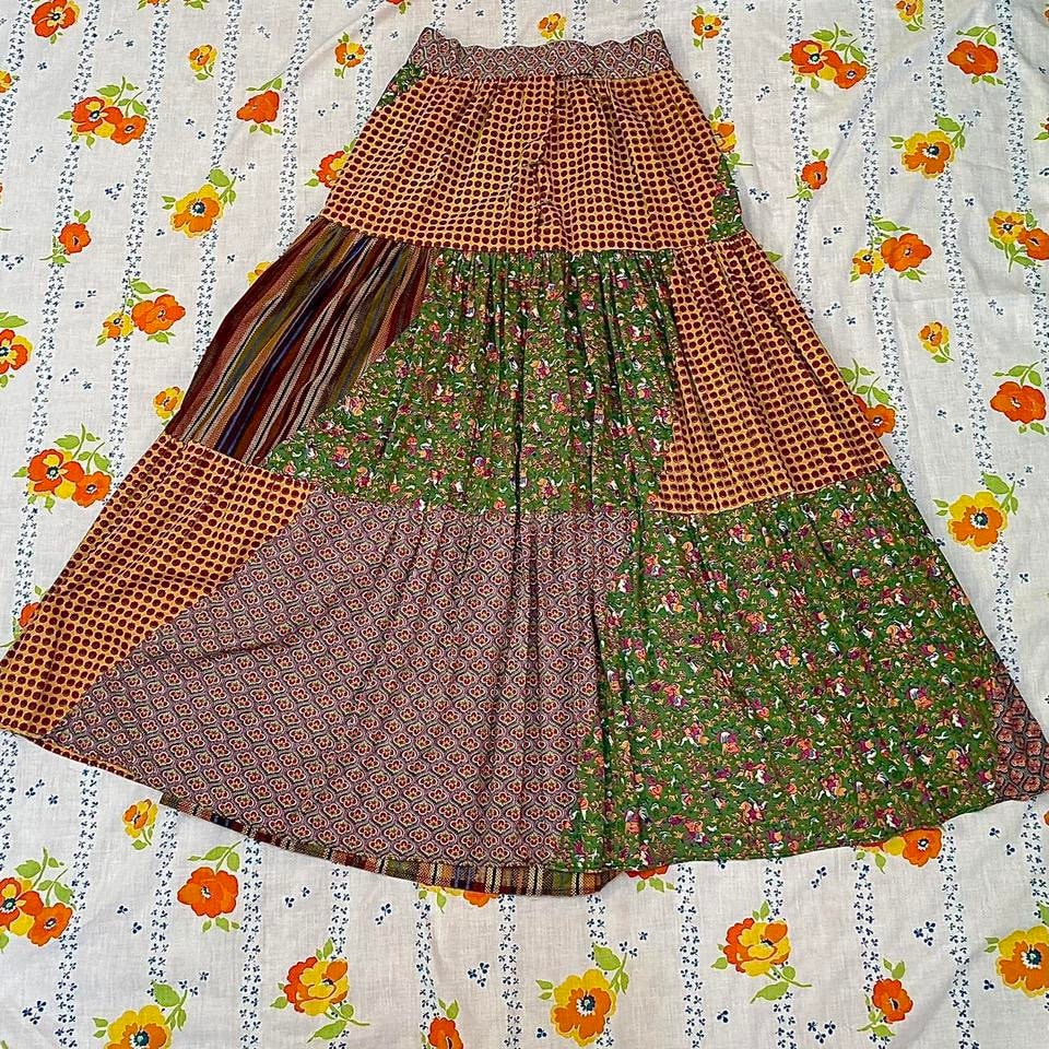 Authentic Vintage 60s Patchwork Skirt - Etsy