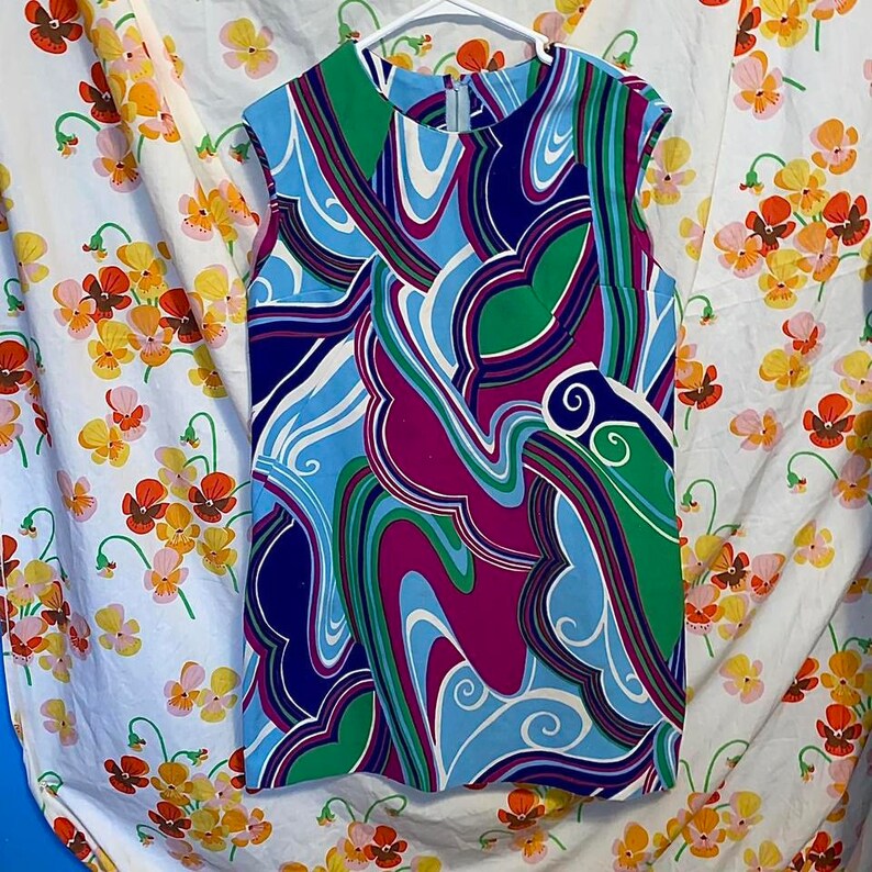 Authentic Vintage 60s Handmade Swirl Dress - Etsy