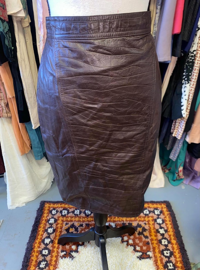 Authentic Vintage 1990s Leather Skirt! - Etsy