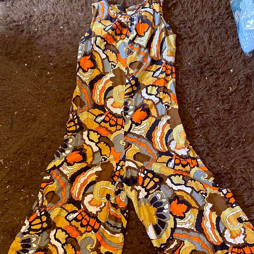 Authentic Vintage 60s Swirl Jumpsuit! - Etsy