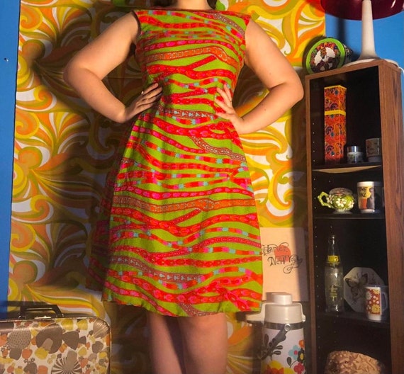 Vintage 60s psychedelic dress - Gem