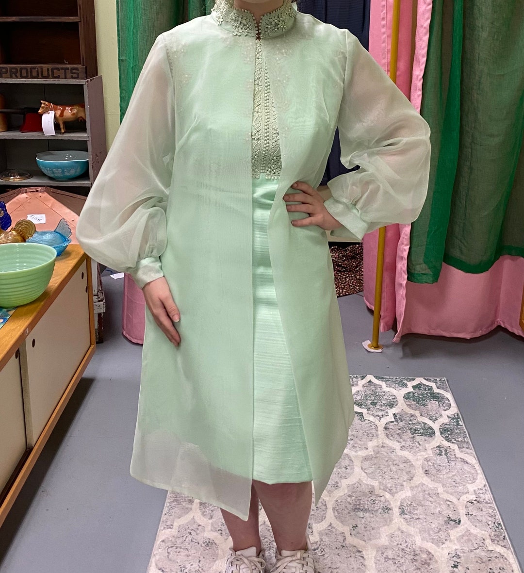 Authentic Vintage 60s Dress and Sheer Over Dress - Etsy