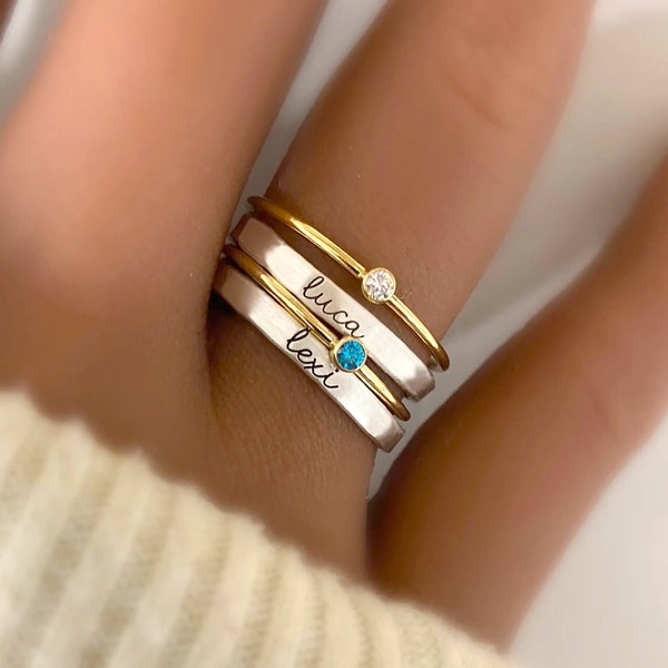 Stackable Name Ring - Etsy