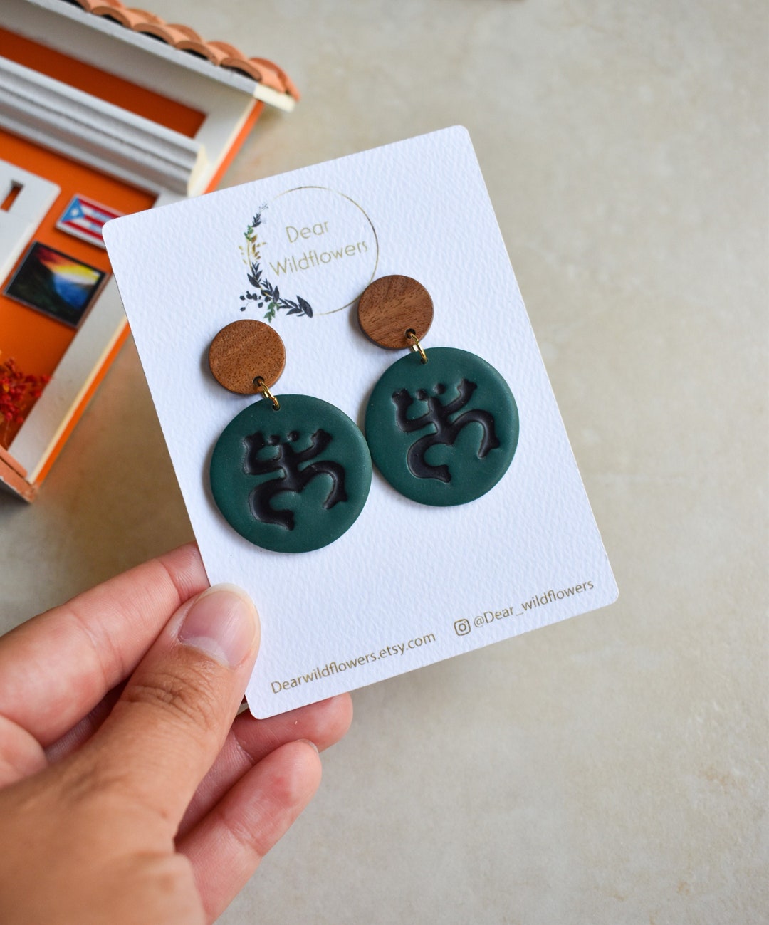 Puerto Rico Coqui Taino Earrings, Hypoallergenic Wood Earring, Puerto ...