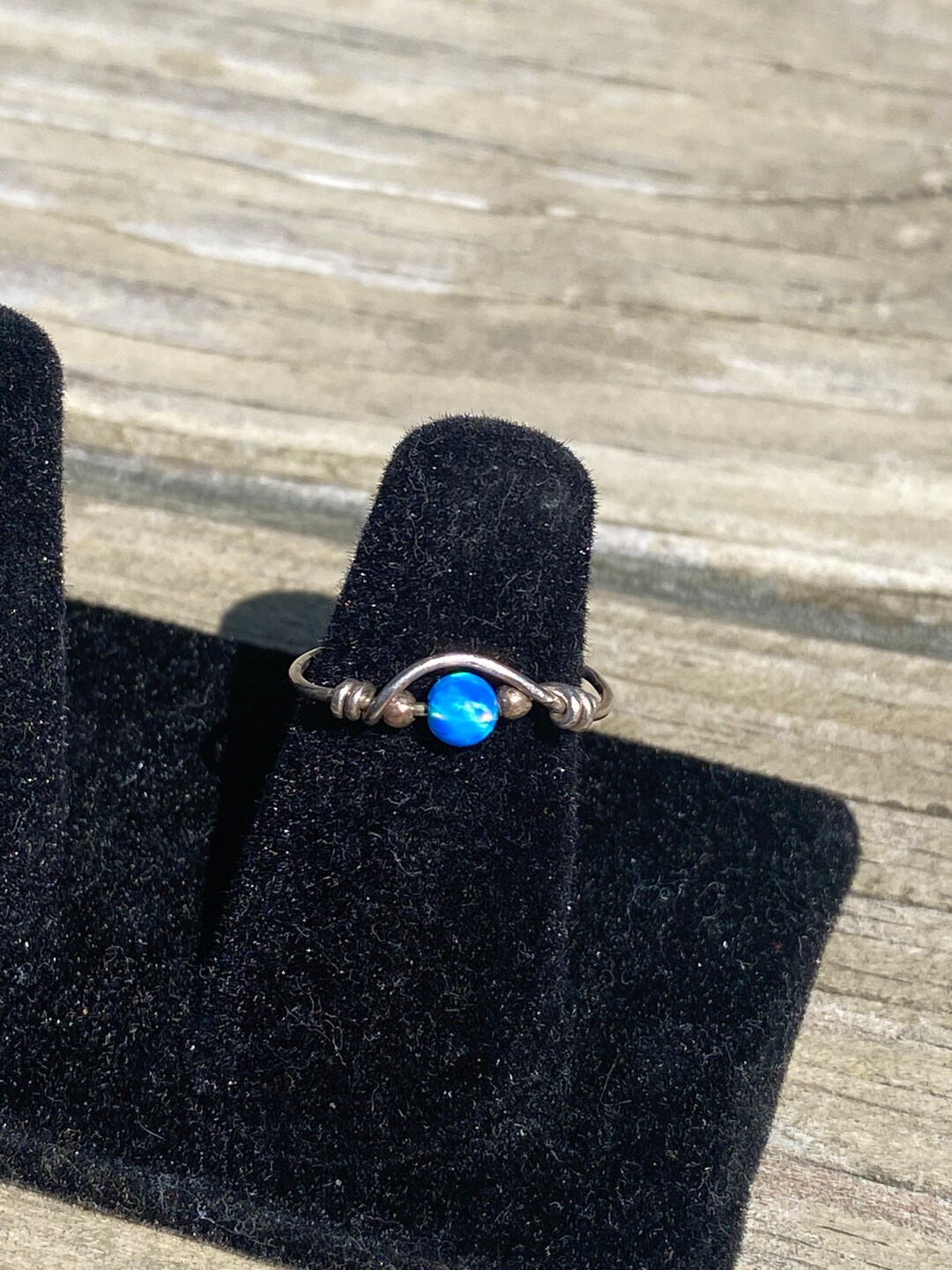 Dark Blue Fire Opal Ring Sterling Silver Toe Ring or Ring Any - Etsy