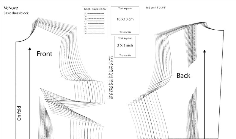 Basic Dress Block & Sleeve13 Sizes PDF Pattern Different - Etsy Basic Dress Block & Sleeve13 Sizes PDF Pattern Different - Etsy