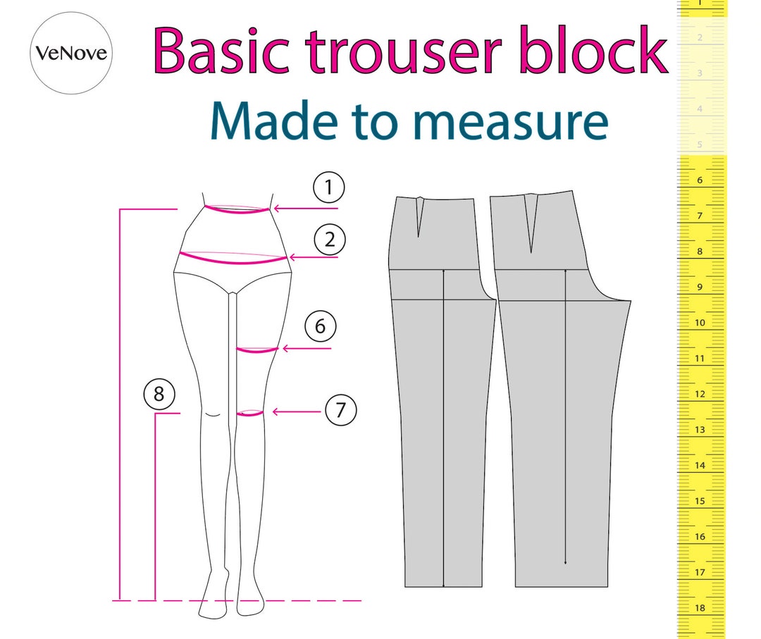 Basic Trouser Block for Women | Custom Measurements |made to Order ...