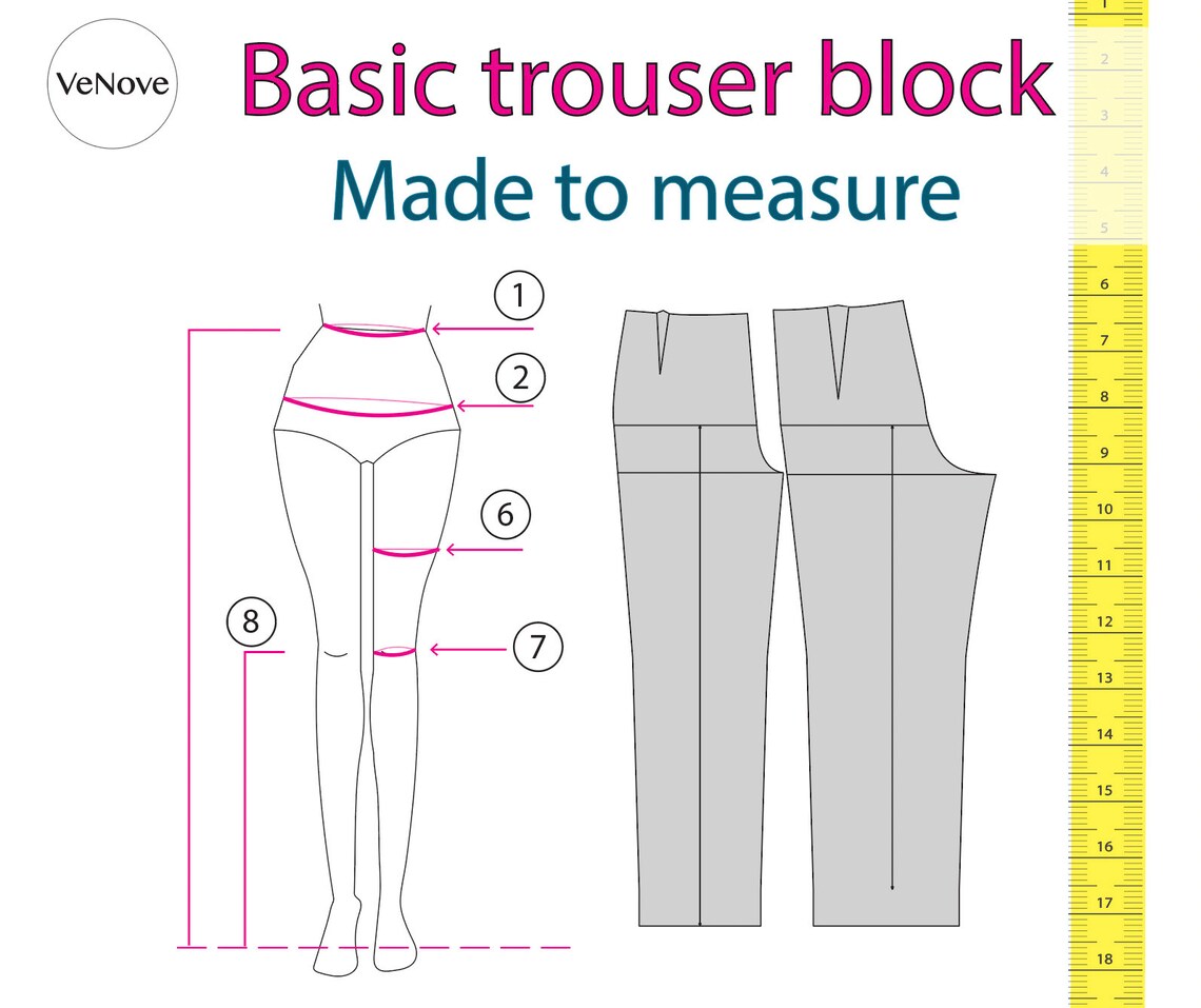 Basic Trouser Block for Women | Custom Measurements |made to Order ...