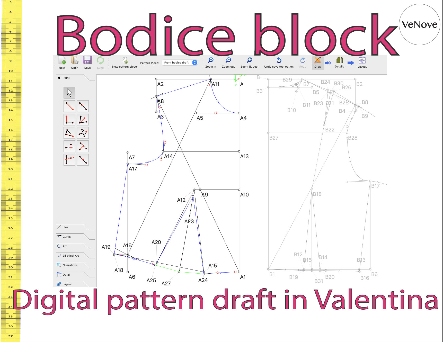Bodice Draft in Valentina | Digital Sewing Pattern |pattern File and ...