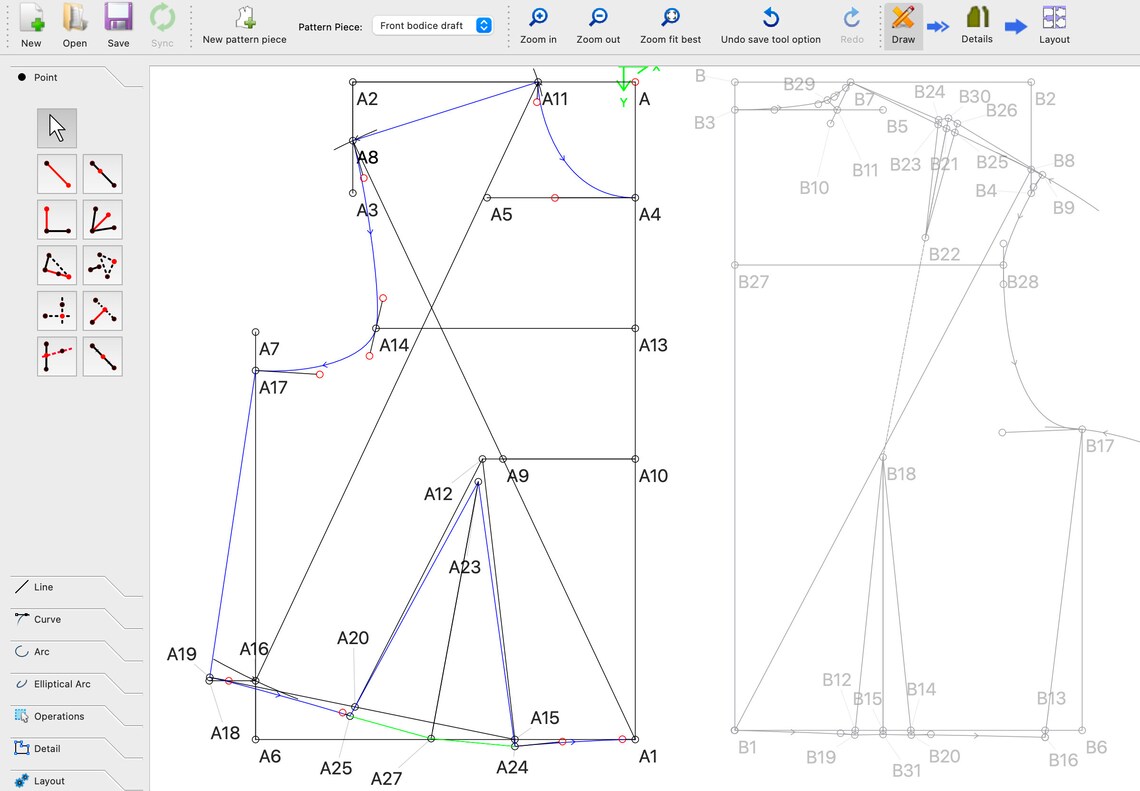Bodice Draft in Valentina | Digital Sewing Pattern |pattern File and ...