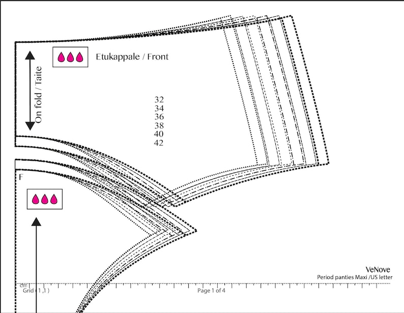 Leakproof Period Panties PDF Sewing Pattern|longer Front Gusset|sizes ...