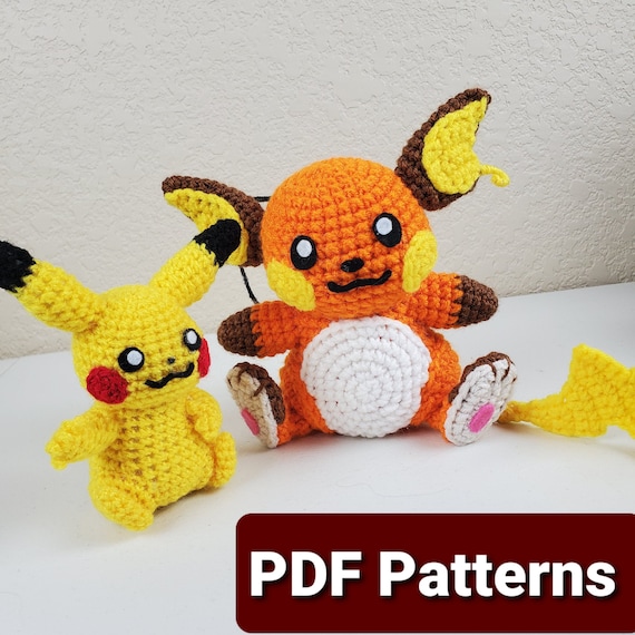 Pikachu and Raichu Crochet PDF Pattern Bundle | Etsy
